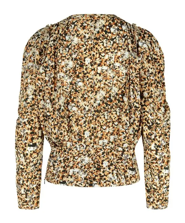 Isabel Marant Étoile Zarga Pleated Printed Blouse - Nude