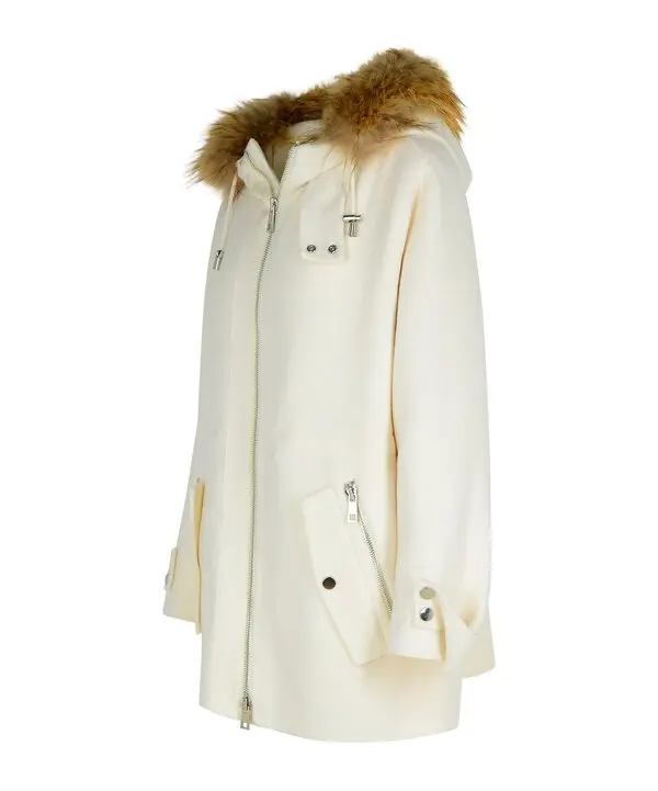 P.a.r.o.s.h Hooded Coat With Fur Trim