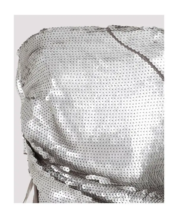 Rick Owens Sequin Embellished Asymmetrical Hem Long Top