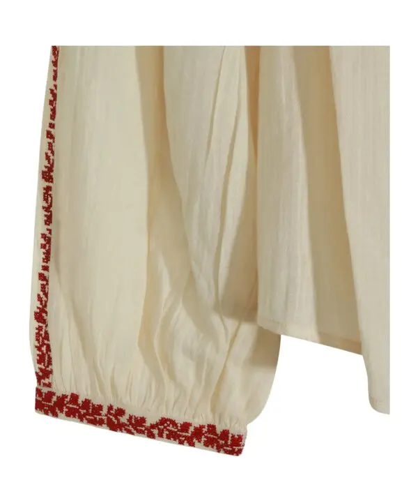 Isabel Marant Étoile Embroidered Peasant Top - Nude