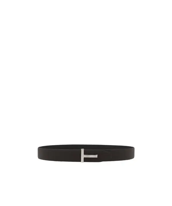 TOM FORD Logo Plaque Reversible Belt - Black