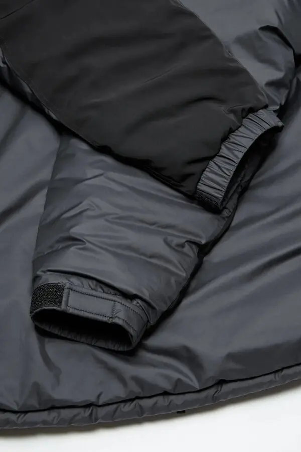 Acne Studios Hooded Down Jacket With Logo Print