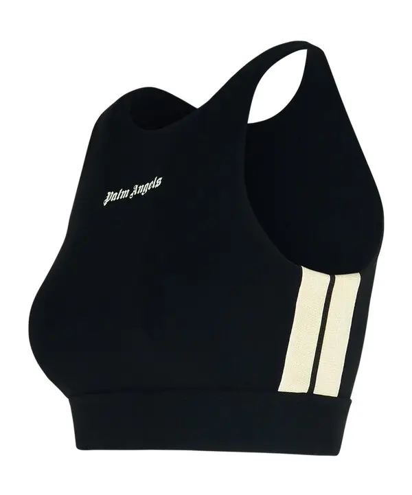 Palm Angels Logo Embroidered Cropped Top
