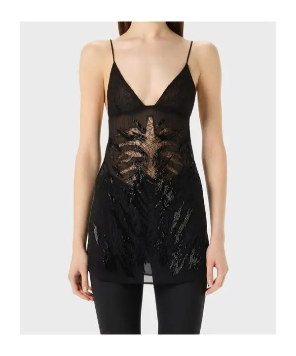 Blumarine Sequin Lace Mini Dress