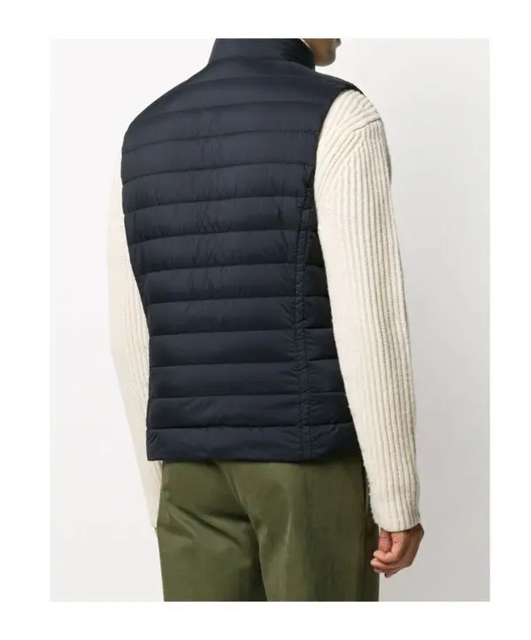 MOORER Quilted Zippered Vest - Dablu