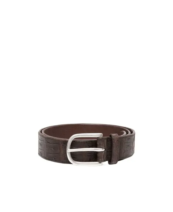 ORTIGNI Textured Buckle Belt - Black