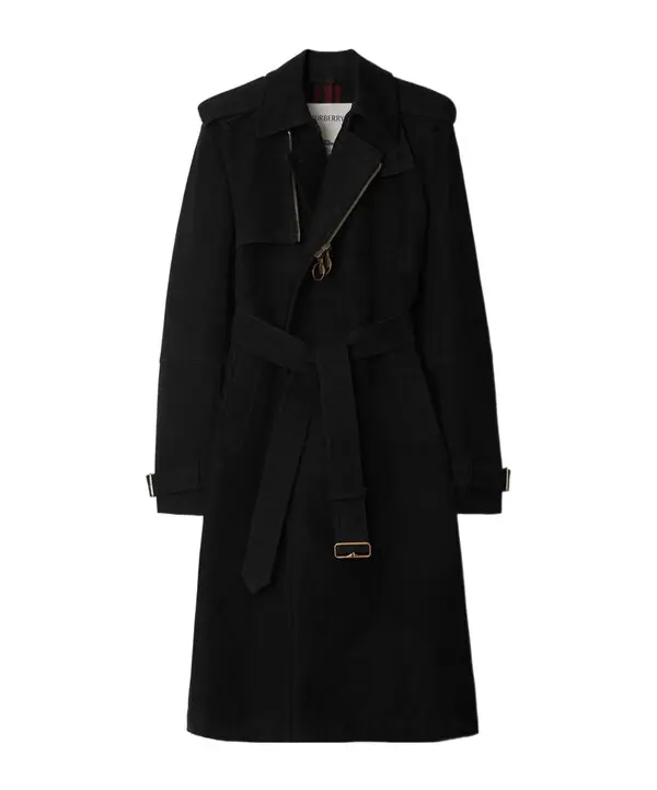 Burberry Double-breasted Belted Trench Coat - Black