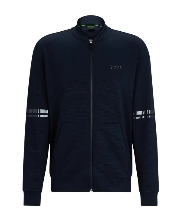 Hugo Boss Long-sleeved Zip-up Jacket With Logo Detail