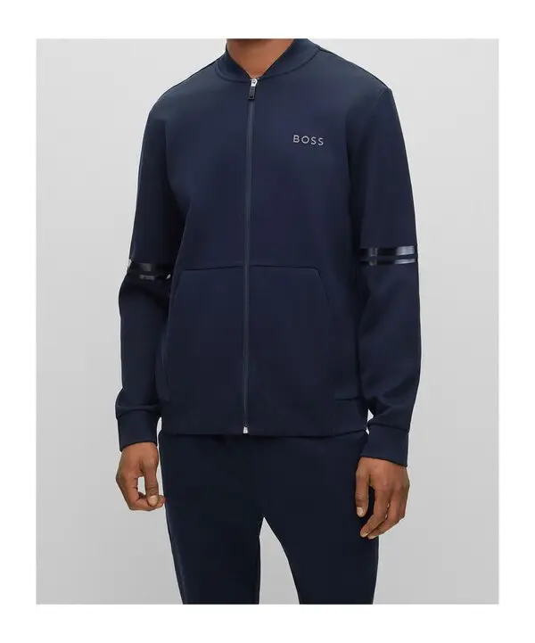 Hugo Boss Long-sleeved Zip-up Jacket With Logo Detail