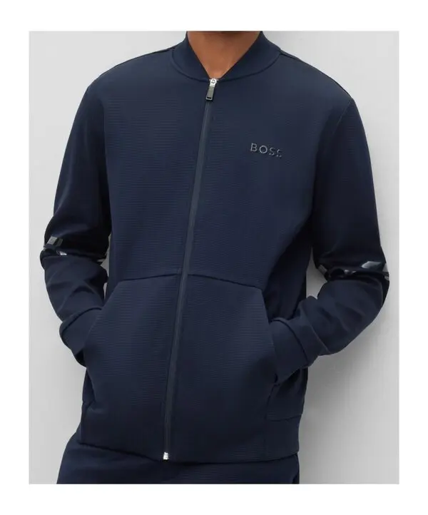Hugo Boss Long-sleeved Zip-up Jacket With Logo Detail