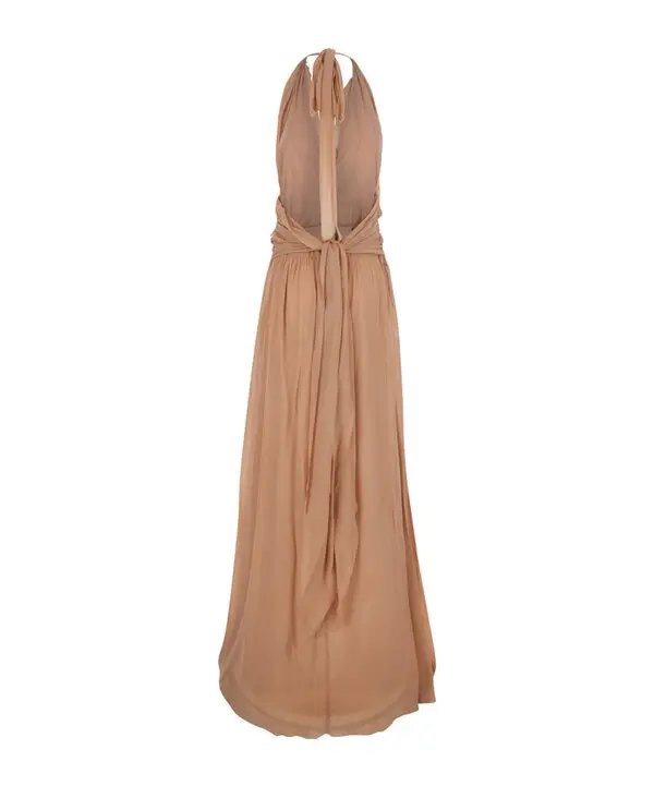 Blumarine Halterneck Maxi Dress - Brown