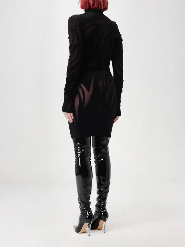 MUGLER Sheer Chenille Minidress