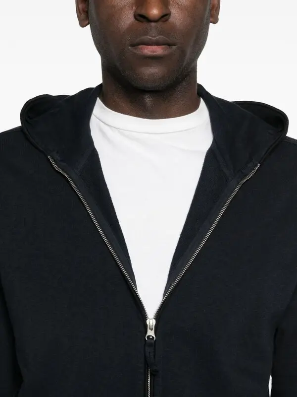 Stone Island Logo Patch Zip Hoodie - Blue