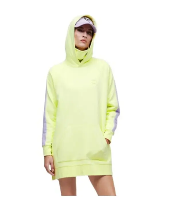 Karl Lagerfeld Bicolour Oversized Hoodie With Logo Detail - Yellow