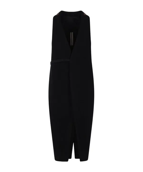Rick Owens Sleeveless Long Coat - Black