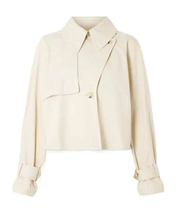 JOSEPH Cropped Cotton-gabardine Jacket - Offwhite