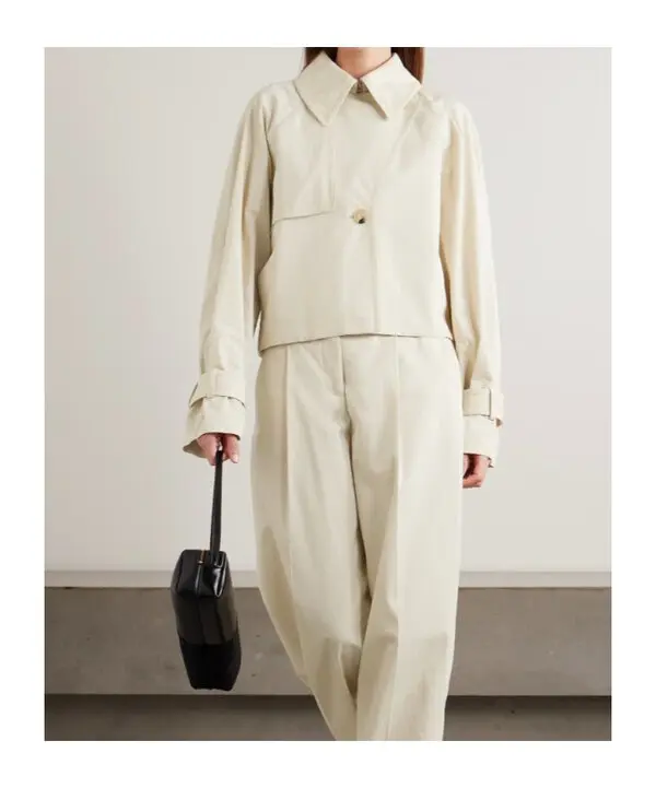 JOSEPH Cropped Cotton-gabardine Jacket - Offwhite