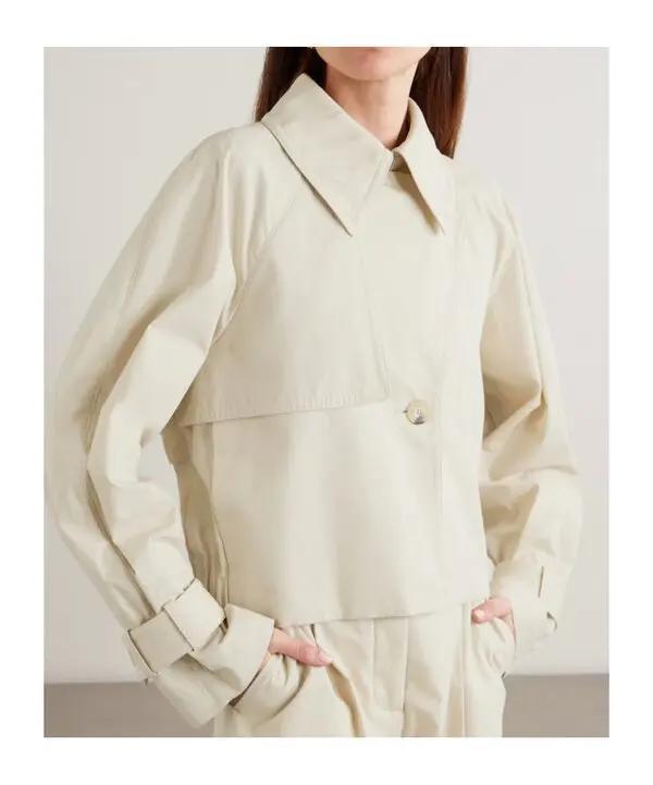 JOSEPH Cropped Cotton-gabardine Jacket - Offwhite