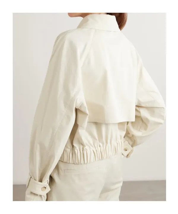 JOSEPH Cropped Cotton-gabardine Jacket - Offwhite