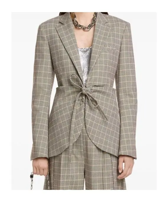 Rabanne Plaid Check Fitted Jacket