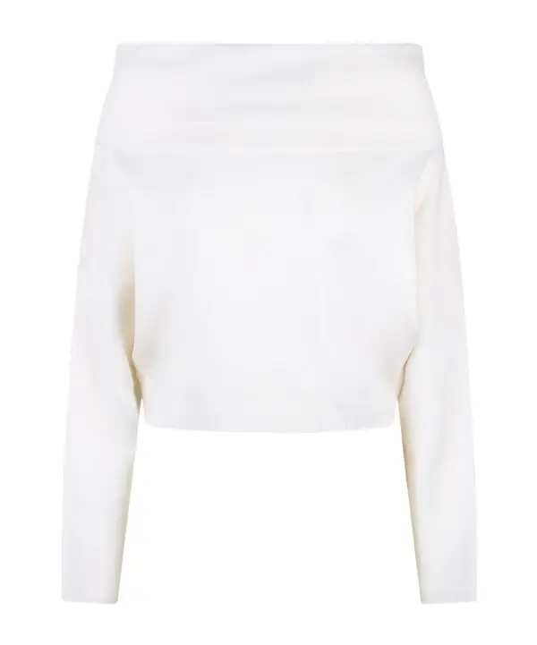P.a.r.o.s.h Boat Neck Sweater With Open Shoulders - Panna