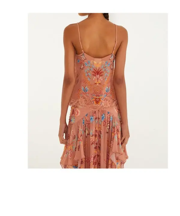 Farm Rio Lace Trim Printed Camisole Top