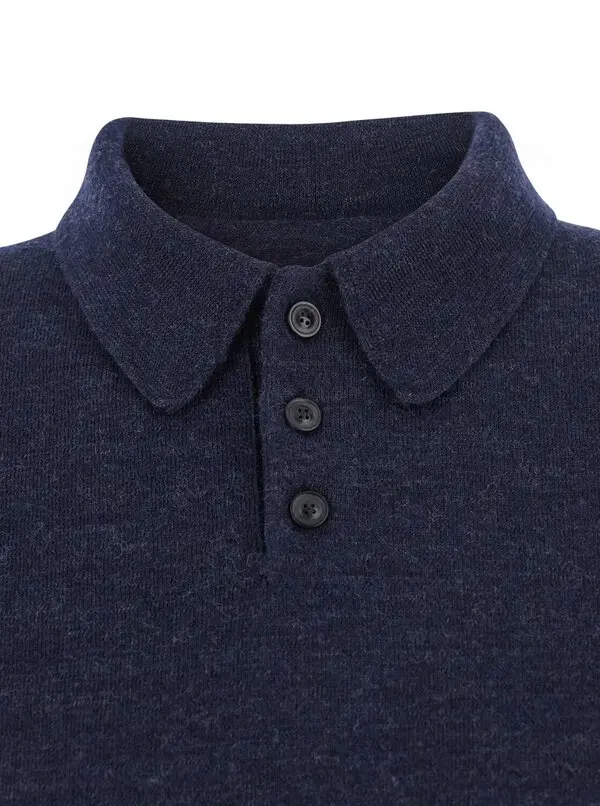 MAISON MARGIELA Straight Hem Knitted Polo Shirt - Black