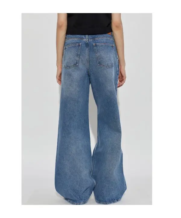 Off-White Pleated Wide-leg Jeans