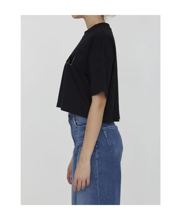 Balmain Logo-print Cropped T-shirt