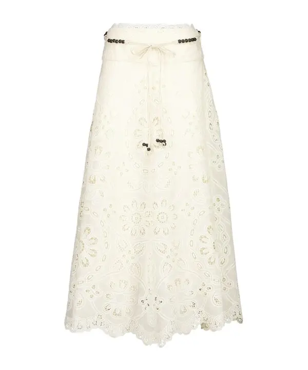 Zimmermann Rhiannon Embroidered Maxi Skirt - No