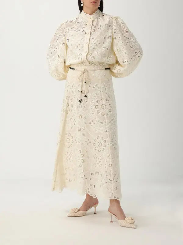 Zimmermann Rhiannon Embroidered Maxi Skirt
