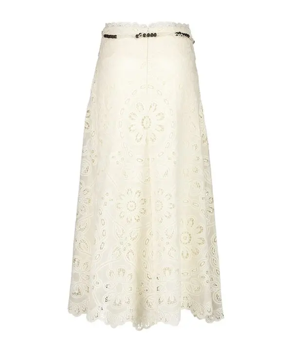 Zimmermann Rhiannon Embroidered Maxi Skirt