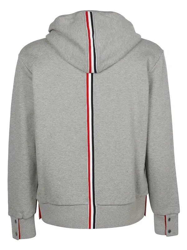 Thom Browne Rwb Stripe Zip-up Hooded Jacket