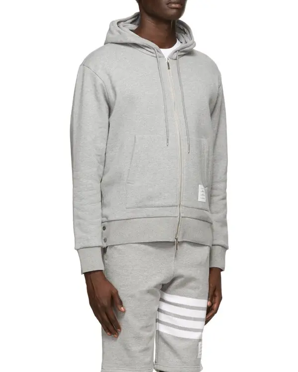 Thom Browne Rwb Stripe Zip-up Hooded Jacket