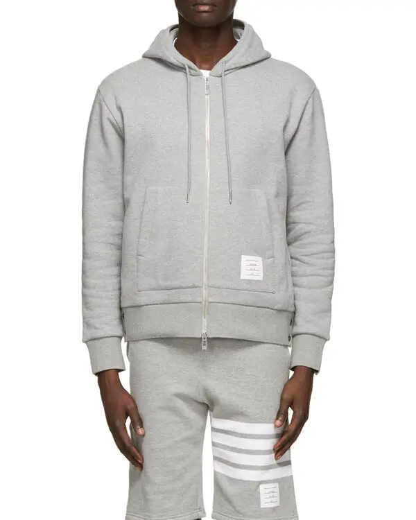 Thom Browne Rwb Stripe Zip-up Hooded Jacket