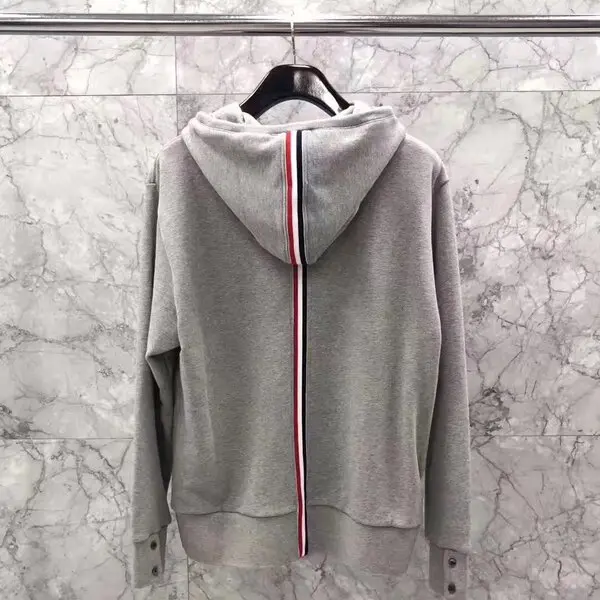 Thom Browne Rwb Stripe Zip-up Hooded Jacket
