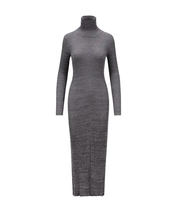 Moncler Polo Neck Midi Dress - Grey