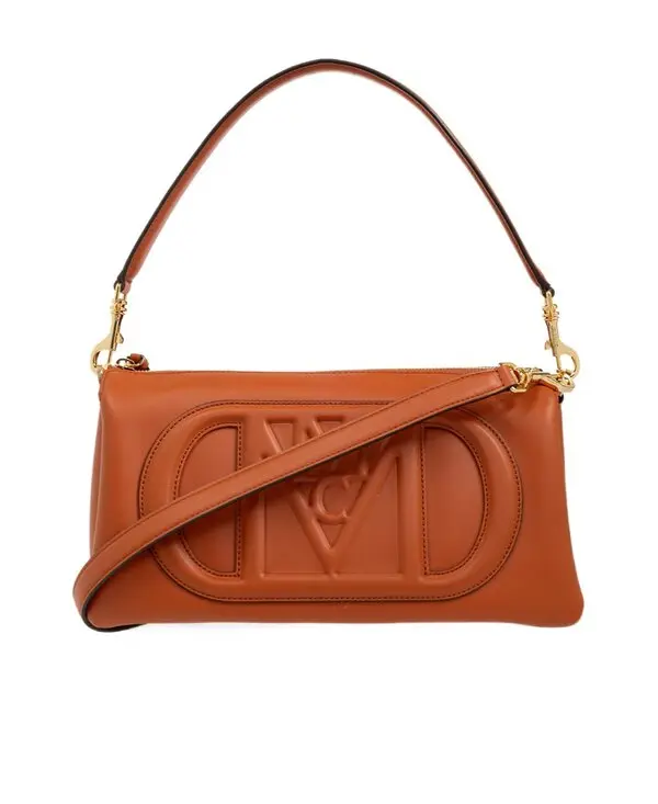 Mcm Embossed Logo Shoulder Bag - Brown