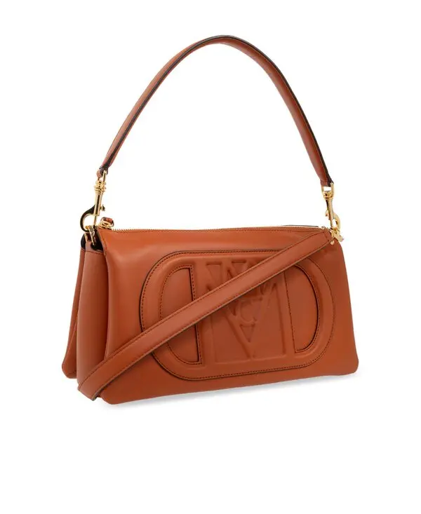 Mcm Embossed Logo Shoulder Bag - Brown
