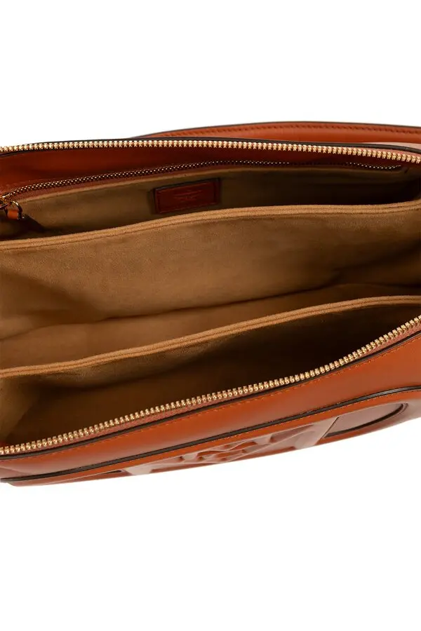 Mcm Embossed Logo Shoulder Bag - Brown