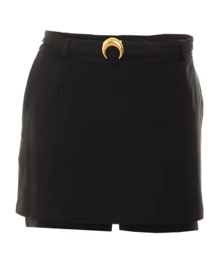MARINE SERRE Belted Shorts With Moon Plaque Logo