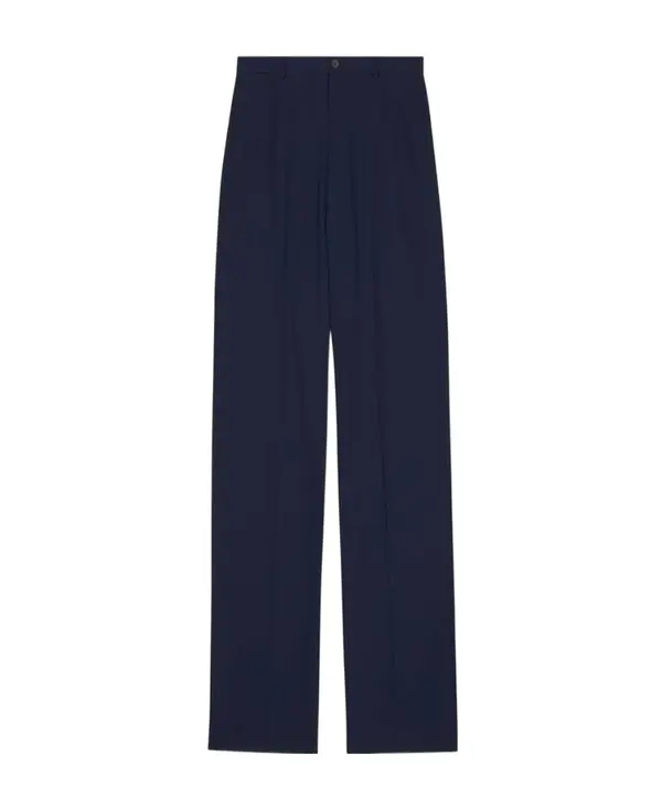 Balenciaga Large Fit Tailored Stretch Wool Twill Trousers - Black