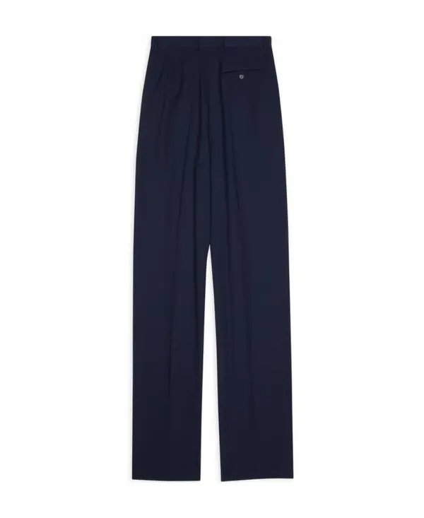 Balenciaga Large Fit Tailored Stretch Wool Twill Trousers - Black