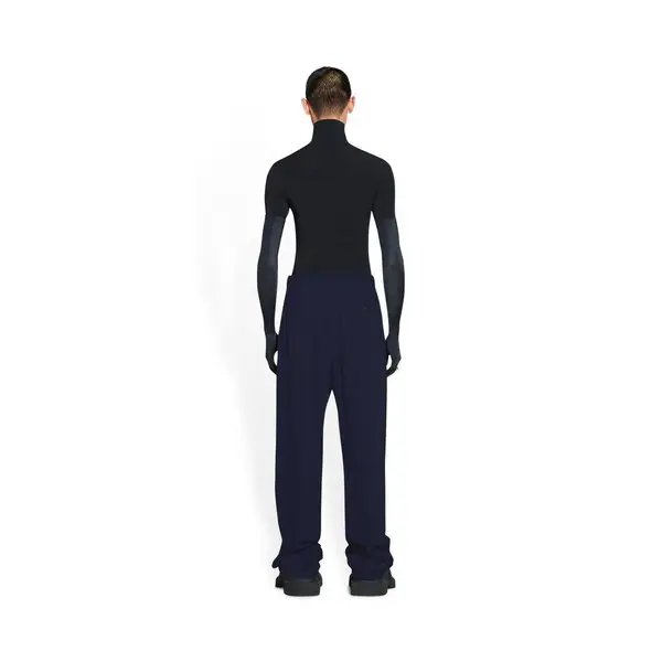 Balenciaga Large Fit Tailored Stretch Wool Twill Trousers - Black