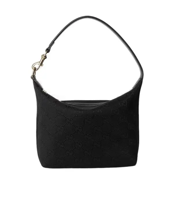 Gucci Gg Monogram Shoulder Bag - Black