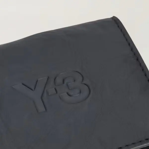 Y3 Logo Debossed Crinkle Effect Wallet
