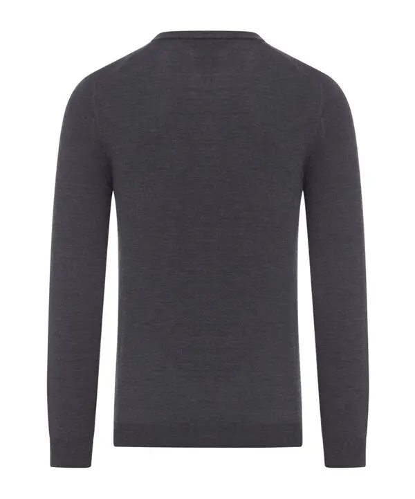 ZANONE Fine-knit V-neck Jumper - Anthracite