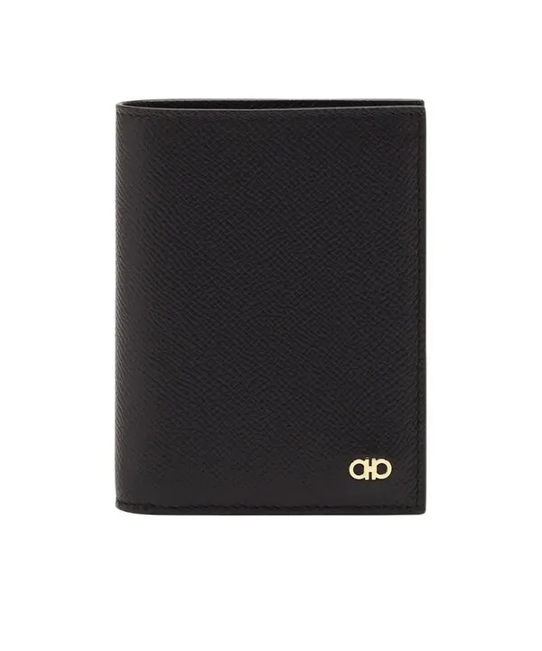 FERRAGAMO Gancini Compact Wallet - Black