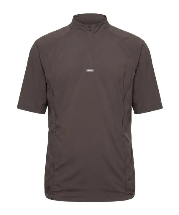 AMOMENTO Stand Collar Zip T-shirt