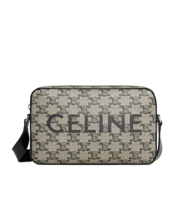 Celine Medium Messenger Bag In Triomphe Canvas - Beige